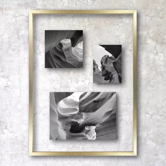 Project 62 | Accents | 1 X 15 Float Thin Metal Gallery Brass Frame ...